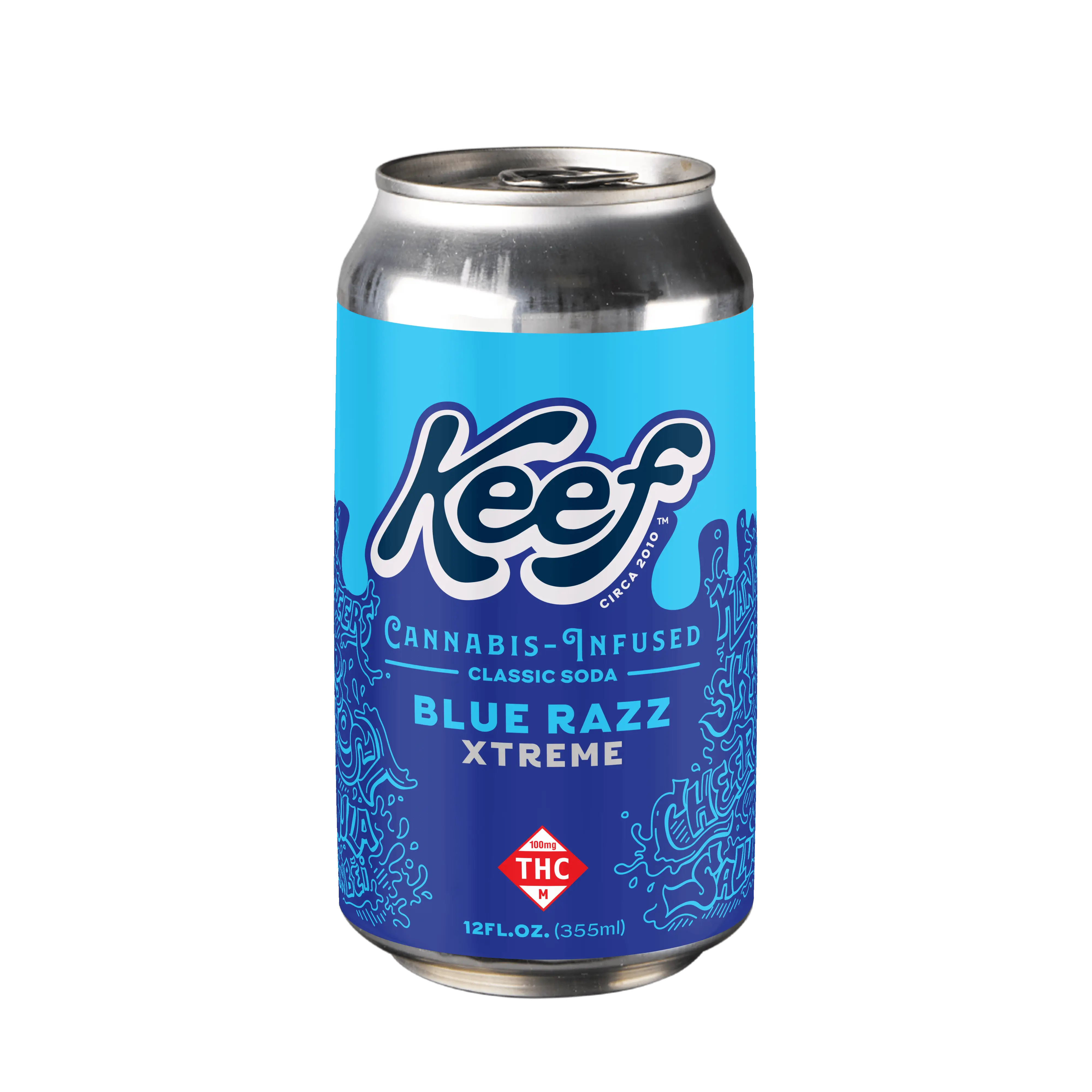 Blue Razz Xtreme THC Soda by Keef Brands